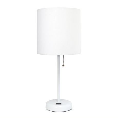 Click here for Limelights White Stick Lamp With Charging Outlet A... prices