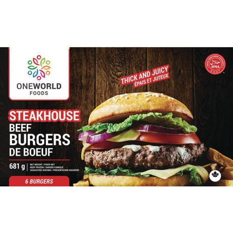 One World Halal Premium Beef Burgers | Walmart Canada