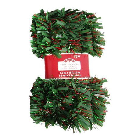 Holiday Time Tinsel Garland-pine & red/green | Walmart Canada