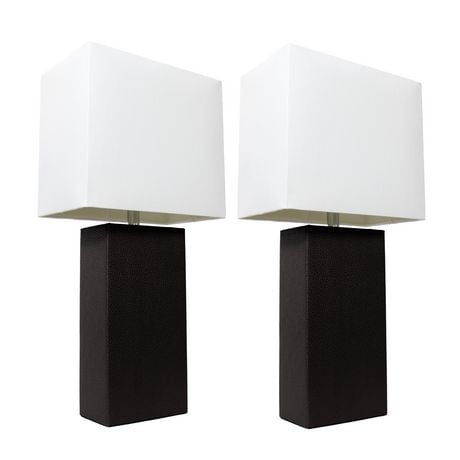 Click here for Elegant Designs 2 Pack Modern Leather Table Lamps... prices
