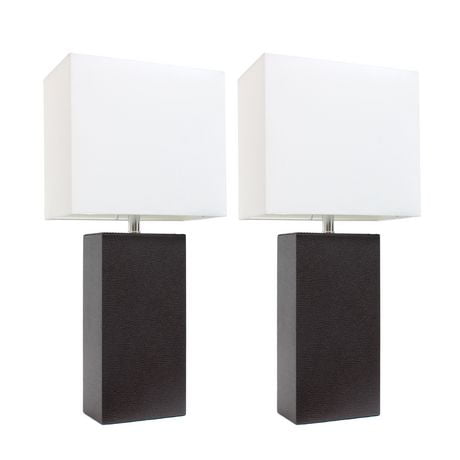 Click here for Elegant Designs 2 Pack Modern Leather Table Lamps... prices