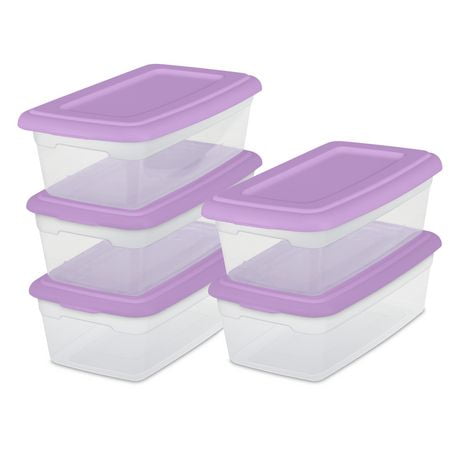 Sterilite Set Of (5) 5.7 Liter Boxes Lilac | Walmart Canada