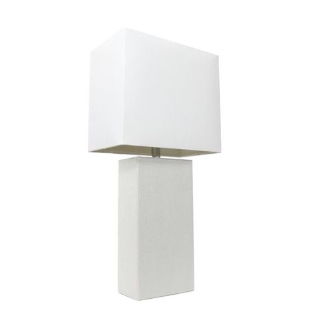 Click here for Elegant Designs Modern Leather Table Lamp With Whi... prices