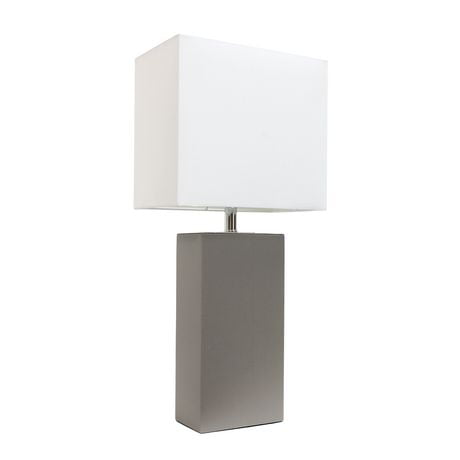 Click here for Elegant Designs Modern Leather Table Lamp With Whi... prices