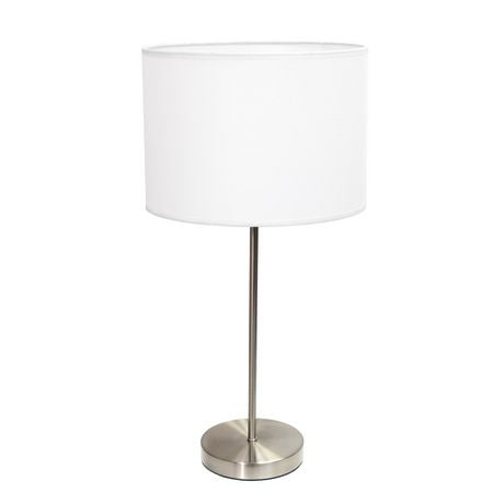 Click here for Simple Designs Brushed Nickel Stick Lamp With Fabr... prices