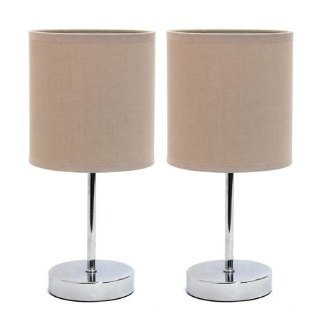 Click here for Simple Designs Chrome Mini Basic Table Lamp With F... prices