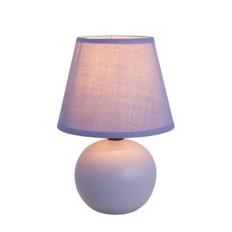 Click here for Simple Designs Mini Ceramic Globe Table Lamp Purpl... prices