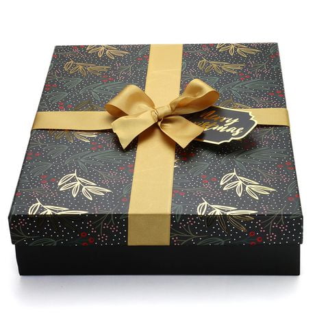 Holiday Time Christmas ReadyToGift Box, Holly Black | Walmart Canada