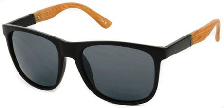 Click here for George Mens Black Wood Wayfarer Sunglasses Black O... prices