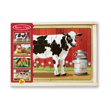 Click here for Melissa & Doug Farm Animals Puzzles In A Box Multi prices