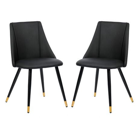 Homycasa Set of 2 Modren Dining Chairs with Soft Faux Leather ...