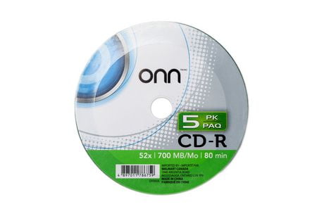 Onn CD-R - 5 Pack | Walmart Canada