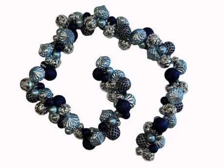 Holiday Time 65-In Braided Garland in Blue & Silver, Holiday Time 65-In ...