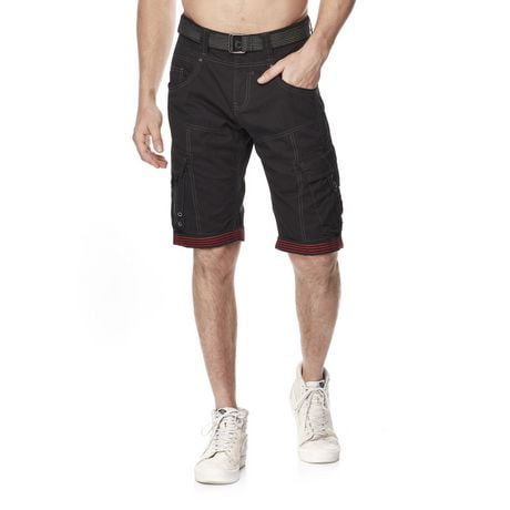 Click here for Dark Black Mens Belted Cargo Short Antra 33 prices