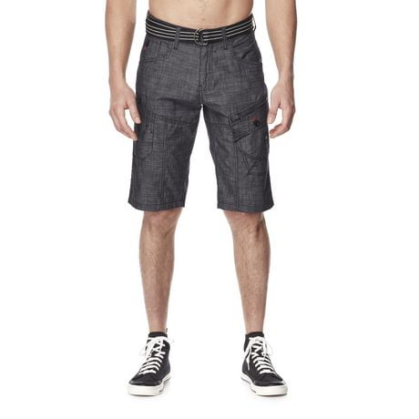 Click here for Dark Black Mens Belted Cargo Capri Black 32 prices