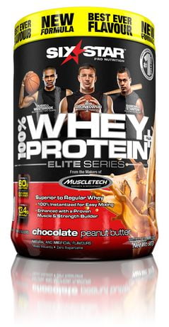 Six Star Elite Series Whey Protein Plus Chocolate Peanut Butter Powder ...
