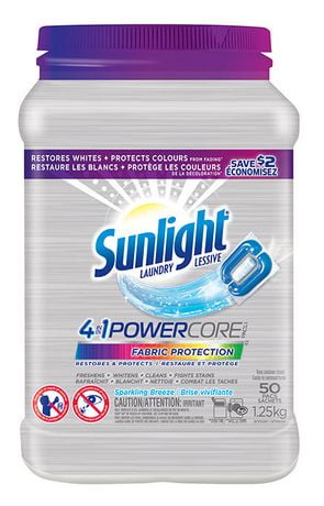 Sunlight® 4-in-1 PowerCore Pacs™ Sparking Breeze Laundry Fabric ...