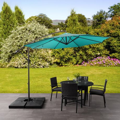 Click here for Corliving 9.5 Ft Offset Patio Umbrella Turquoise B... prices