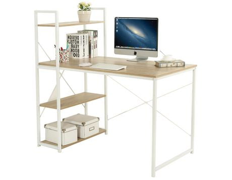 HOMEWORKS White Metal & Natural Oak Desk | Walmart Canada