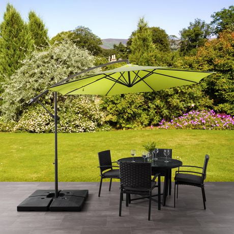 Click here for Corliving 9.5 Ft Offset Patio Umbrella Lime Green prices