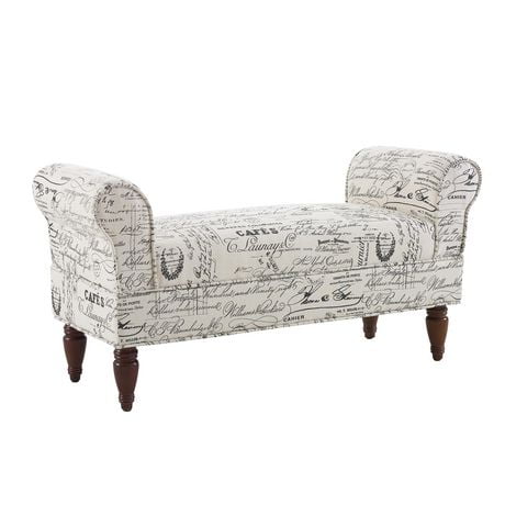 Click here for Linon Thea Linen Bench Dark Mahogany # prices