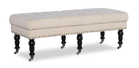 Click here for Linon Aubrey Natural Bench 50 Inches Dark Espresso... prices