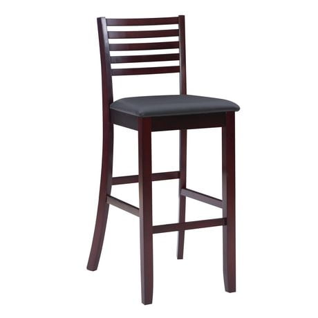 Click here for Linon Moore Ladder Back Bar Stool Espresso # prices