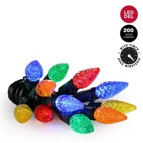 200 count C6 Multifunction Multicolor LED Light String, LED Light ...