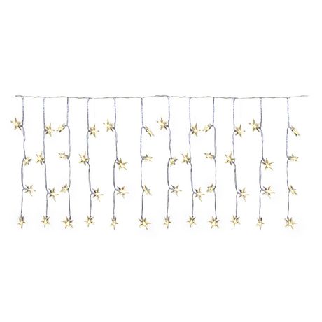 100 count Warm White LED Star Curtain Light Set, LED Curtain Lights ...