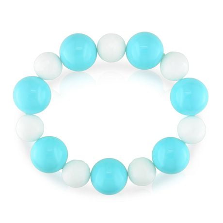 Click here for Tangelo Turquoise Glass Bead And Facetted White Ja... prices