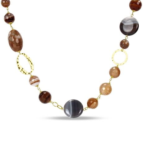 Click here for Tangelo Grey And Stripped Coffee Agate Yellow Plat... prices