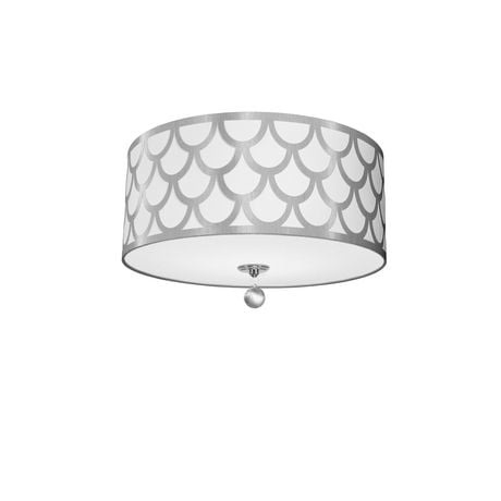 Click here for Dainolite Han-184Fh-Pc-Sv White/Silver Flush Mount... prices