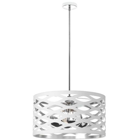 Click here for Dainolite Cut-214P-691 White/Silver Pendant White/... prices