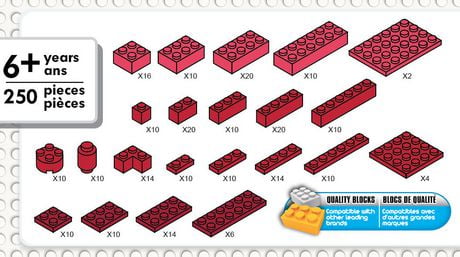 Block Tech 3 Shades Red Building Blocks | Walmart Canada