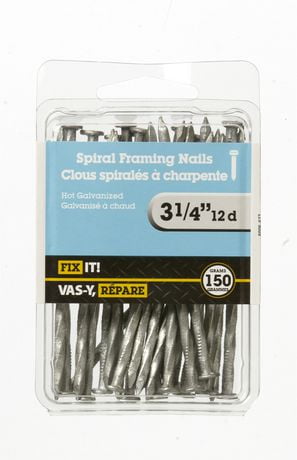 3-1/4" (12D) Spiral Hot Galvanized Framing Nail 150 Grames | Walmart Canada