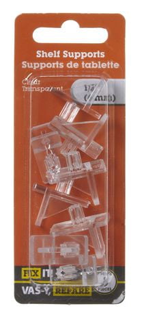 1/4" Clear Shelf Rest Clear 8 Pieces, Shelf Rests are designed to fit ...