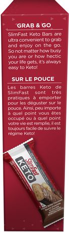 SlimFast Keto Bar with Whey Protein and Coconut Oil MCTs - Box of ...