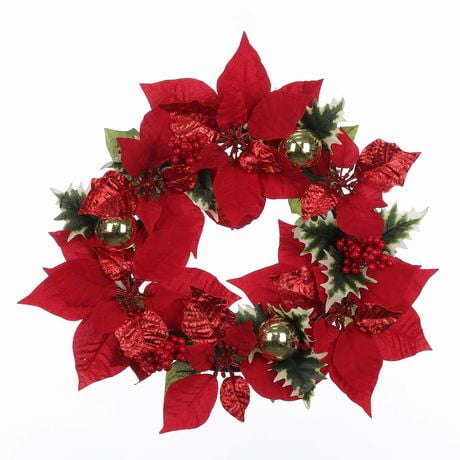 Holiday Time 16" Plastic Wreath - Walmart.ca