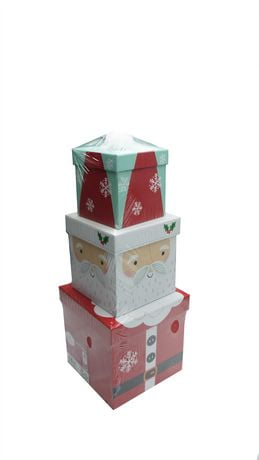 Holiday Time 5.5" x 5.5" x 14.5" Christmas Box 3CT SANTA | Walmart Canada