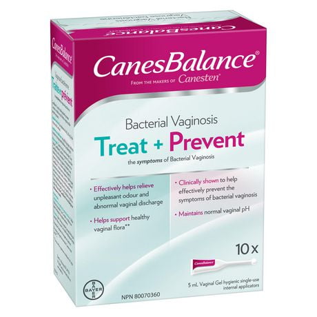 CanesBalance Bacterial Vaginosis Vaginal Gel Treat and Prevent, 10 Single-Use Applicators ...