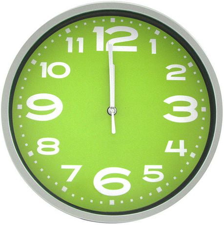 Alba Wall Clock Lime/Silver | Walmart Canada