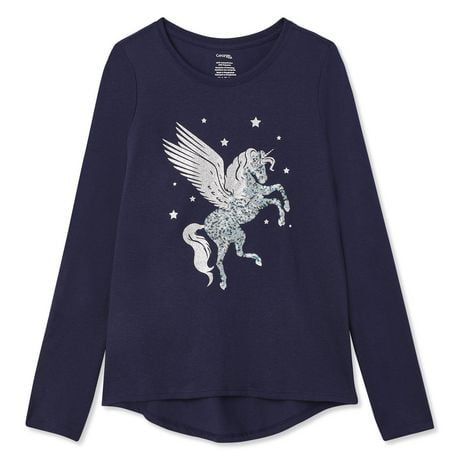 George Girls' Embellished Screen Print Tee | Walmart Canada