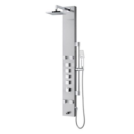 The akuaplus® NORA stainless steel shower panel with thermostatic ...