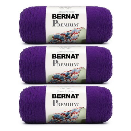 Bernat® Premium™ Yarn (3 Pack), Acrylic #4 Medium, 7oz/198g, 360 Yards ...