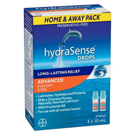 hydraSense Advanced Eye Drops, for Dry Eye, Preservative free, Twin ...