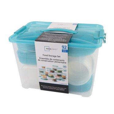 MAINSTAYS 4-Pack Food Storage 1.2 L Containers Set with Microvent Lids ...