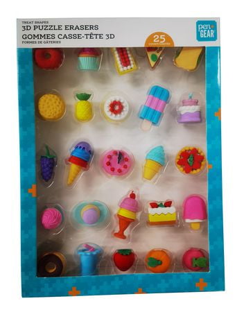 PEN+GEAR 25CT 3D PUZZLE ERASER WITH TREAT SHAPES | Walmart Canada