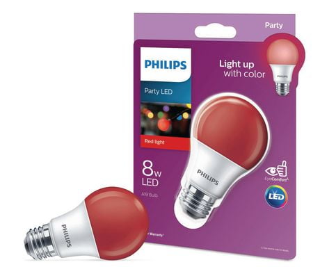 PHILIPS 8W A19 Red Party LED bulb | Walmart Canada