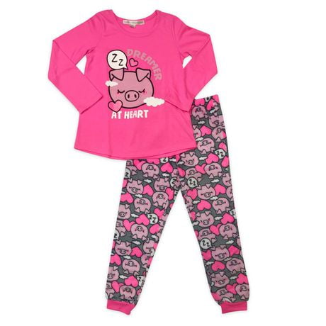 Click here for Peace Love & Dreams Girls 2-Piece Pj Set Pink 4 prices