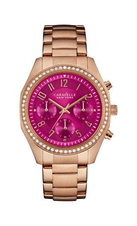 Click here for Caravelle Ladies Rose Gold Quartz Watch Gold Stand... prices